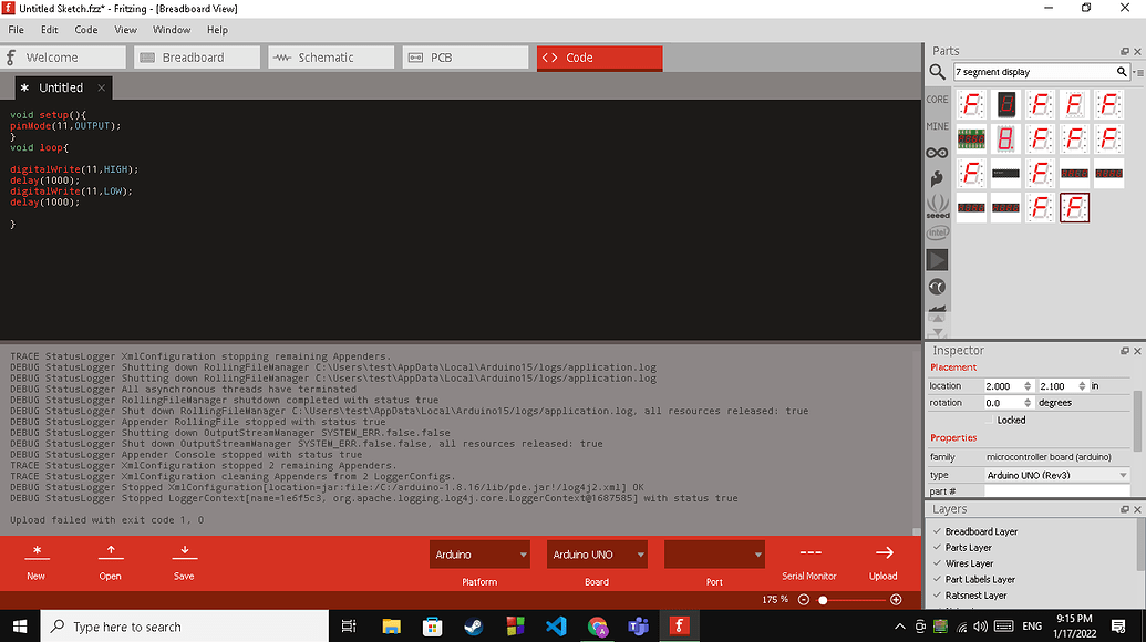 Upload Failed With Exit Code 1 0 Bugs Fritzing Forum Upload Failed With Exit Code 1 0 Bugs Fritzing Forum
