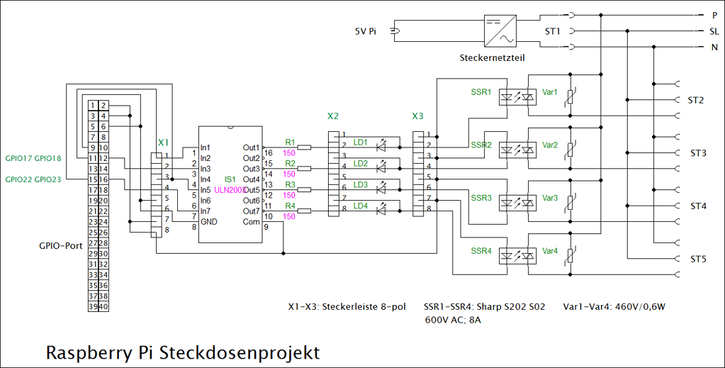 Switching each 230V socket in a multiple socket / socket strip ...