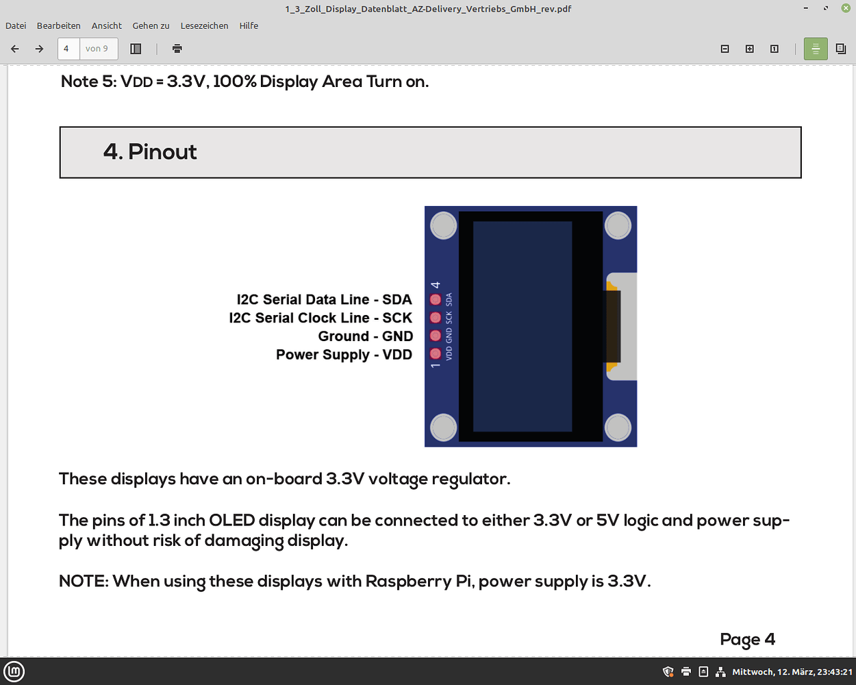 Oled 128x64 I2c Monochrome Display Ssd1306 Created Parts Submit